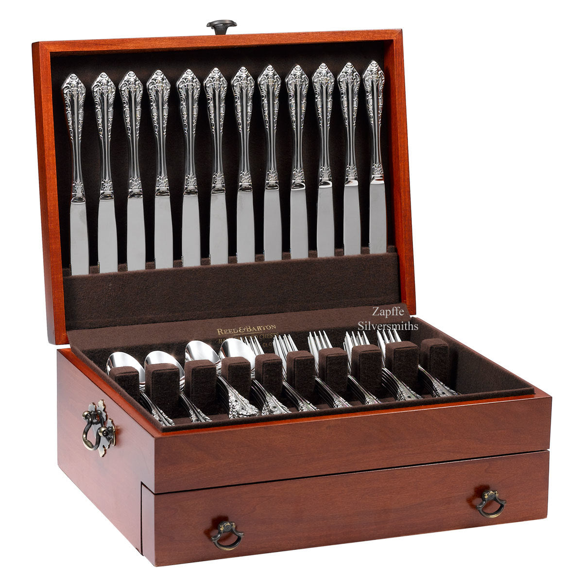 Silverware Box A Brand New Chester Pattern 44 Piece Oak Wooden Cased